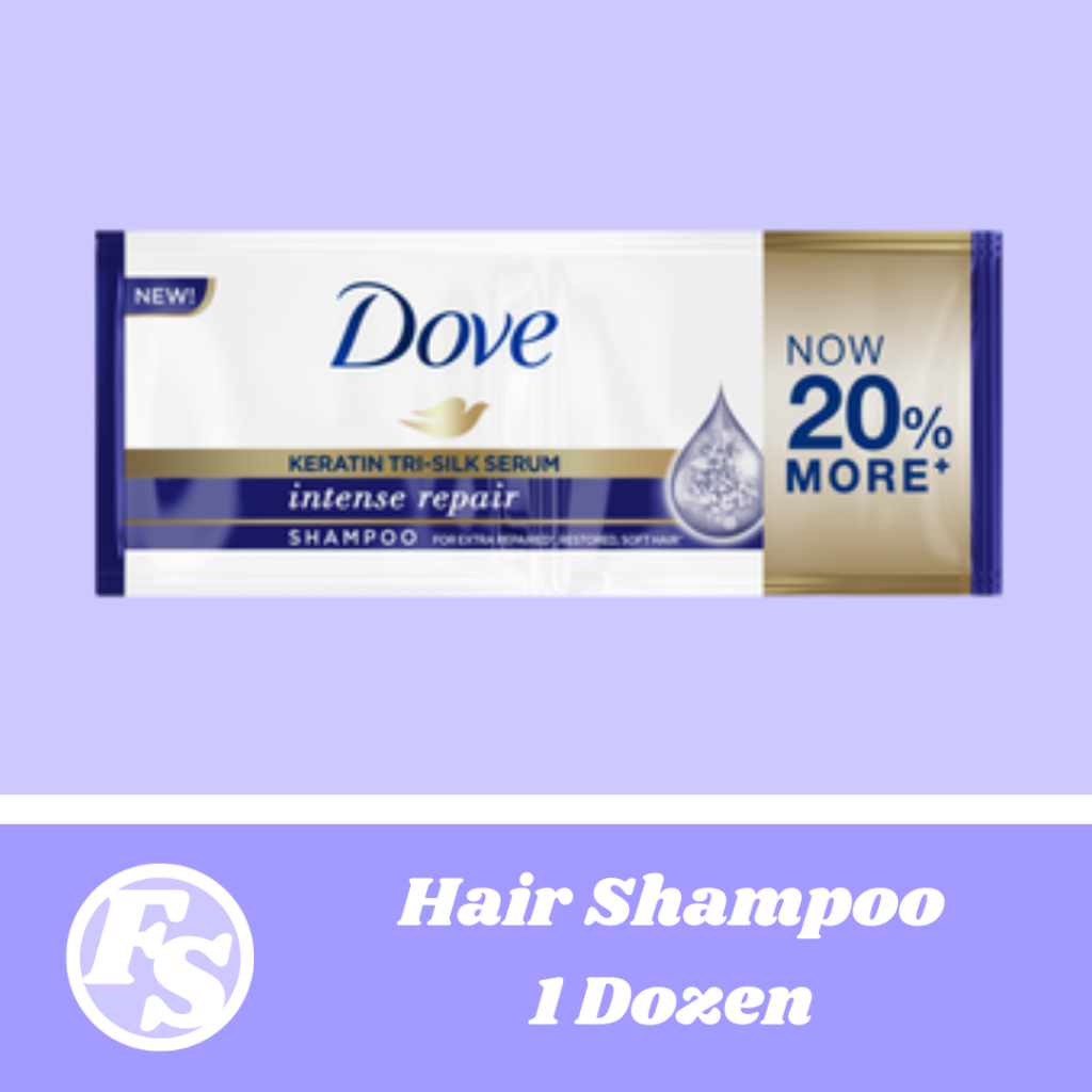 Dove Keratin Tri-Silk Serum Intense Repair Shampoo 12mL (1 Dozen ...