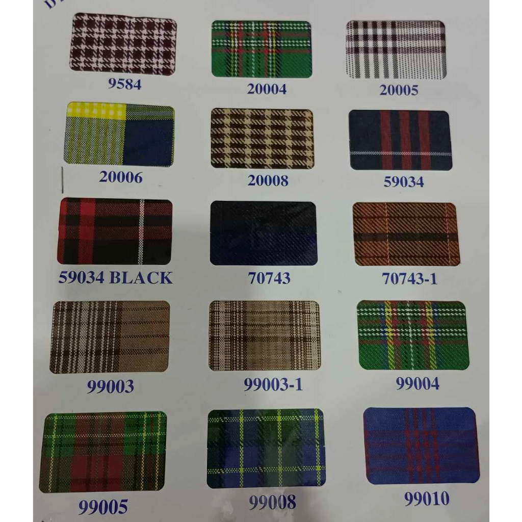 School Uniform Checkered Oxford/Gabardine Fabric 60" Width (PER ROLL ...