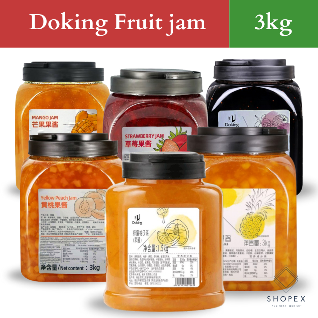 Doking Jam 3kg BLUEBERRY, MANGO, STRAWBERRY, PASSION FRUIT, KIWI ...
