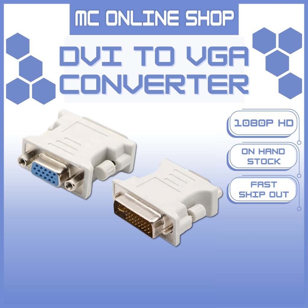 DVI 24+1 DVI-D Male to VGA 15 Pin Female Converter Adapter 1080P HD For ...