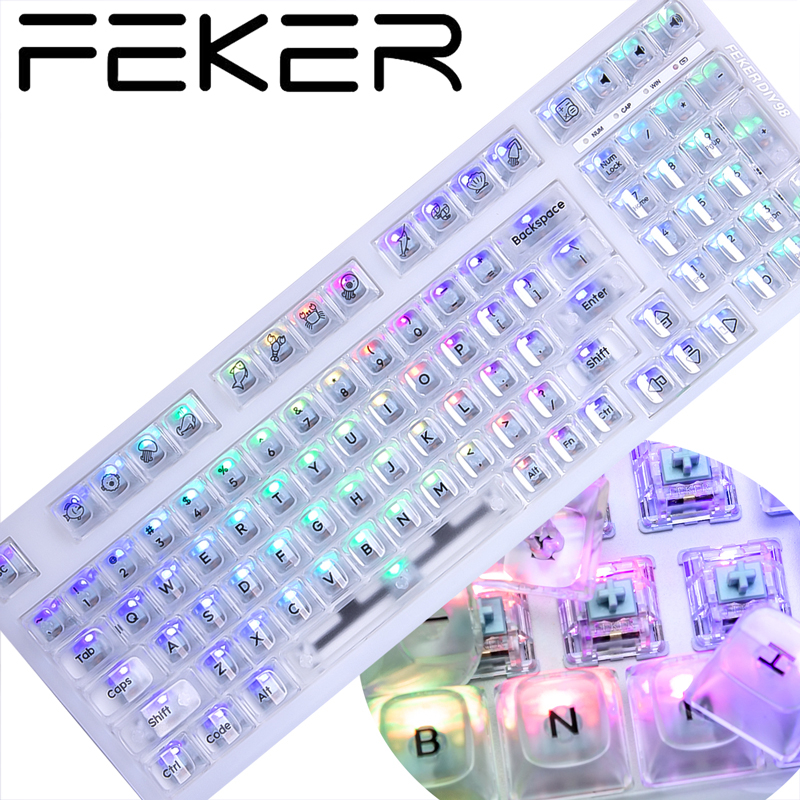 Feker Transparent Keycaps PCL 155 Key NSA For Mechanical Keyboards ...