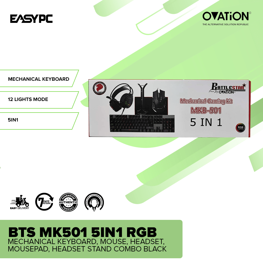 EasyPC|Ovation BTS MK501 5in1 Mechanical Keyboard,Mouse,Headset ...