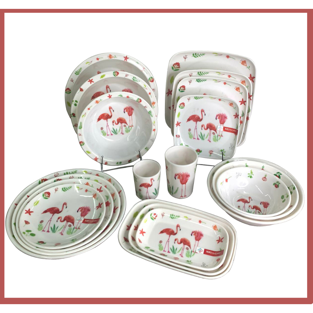 Top Standard Melamine Dinner Set Flamingo Design | Shopee Philippines