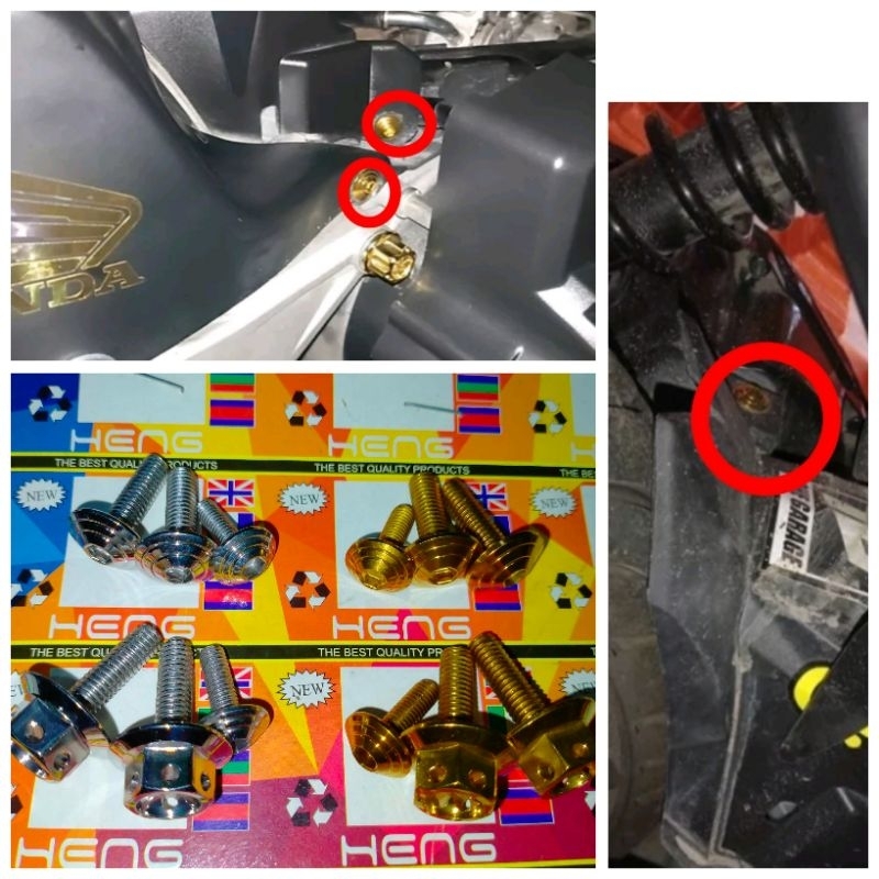 Heng Tire hugger bolts set for Honda click V3/V2/V4 | Shopee Philippines