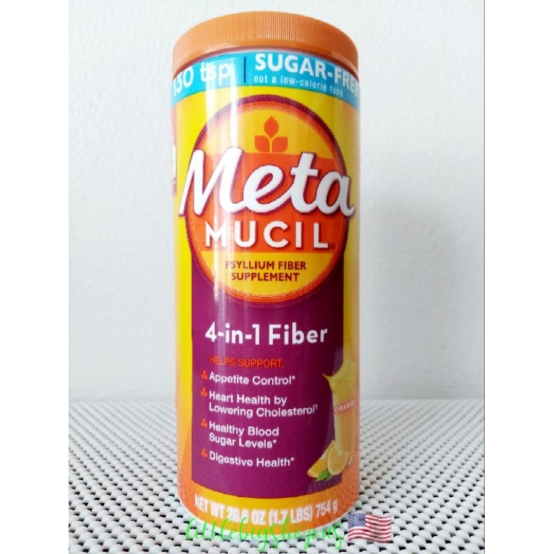 Metamucil Psyllium Fiber Supplement Orange Sugar Free 754g | Shopee ...