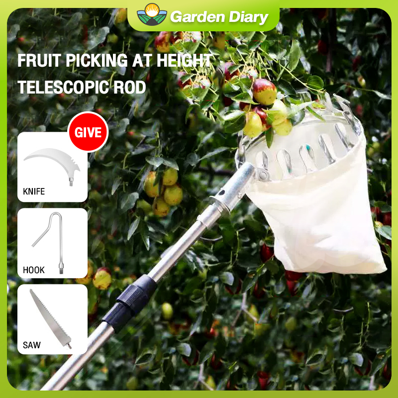 telescopic rod fruit picker, stainless steel high-altitude fruit ...