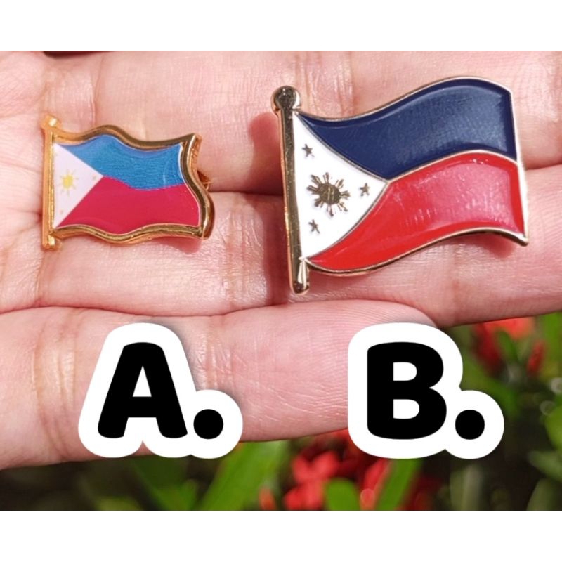 PHILIPPINE FLAG COLLAR PIN - LACQUER POLISHED AND WITH METAL CLUTCH PIN ...