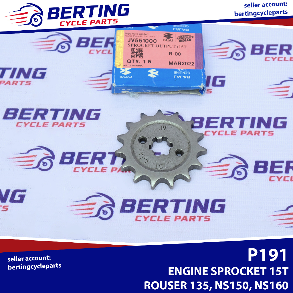 ENGINE SPROCKET 15T Rouser 135 NS150 NS160 Drum Brake Genuine JV551000 ...