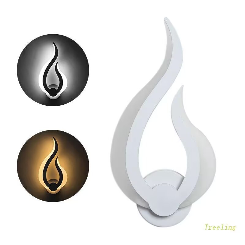 LED Light Modern Wall Lamp Acrylic Wall Light Flame Shape Indoor ...