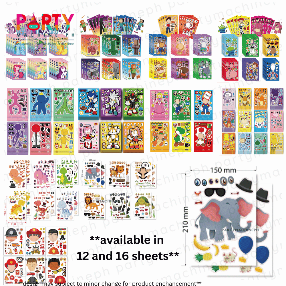 NEW!! 12 - 16 Sheets DIY Stickers / Giveaways Stickers / Assemble ...