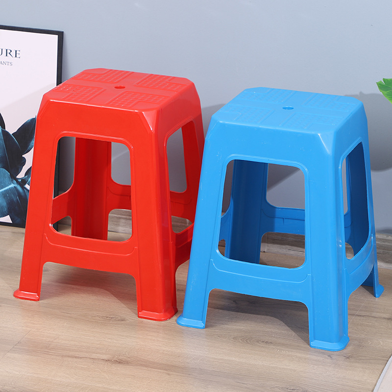 Chairs Square Leisure Chair Stacking Plastic Foot Step Stools | Shopee ...