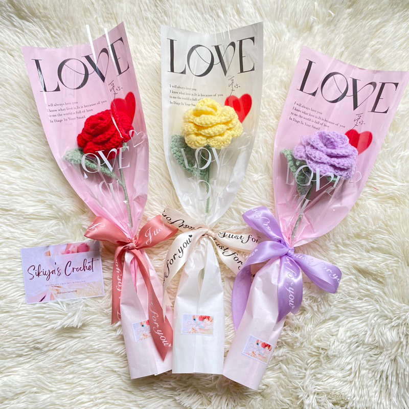 Crocheted Rose Flower Handmade with Love | Shopee Philippines