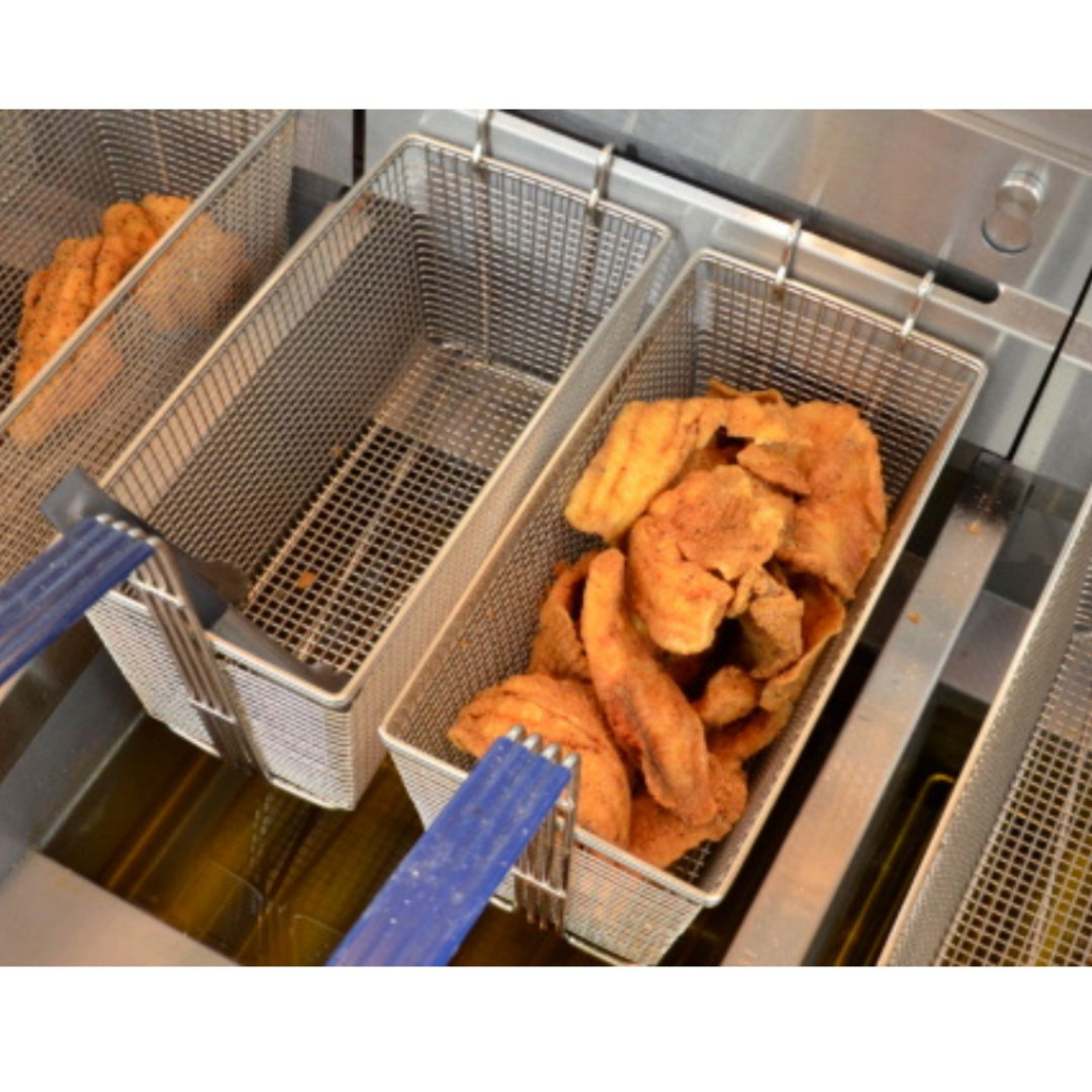 Fryer Basket 1pc Split-Vat Restaurant-Grade for Deep Fryer 31cmx16 ...