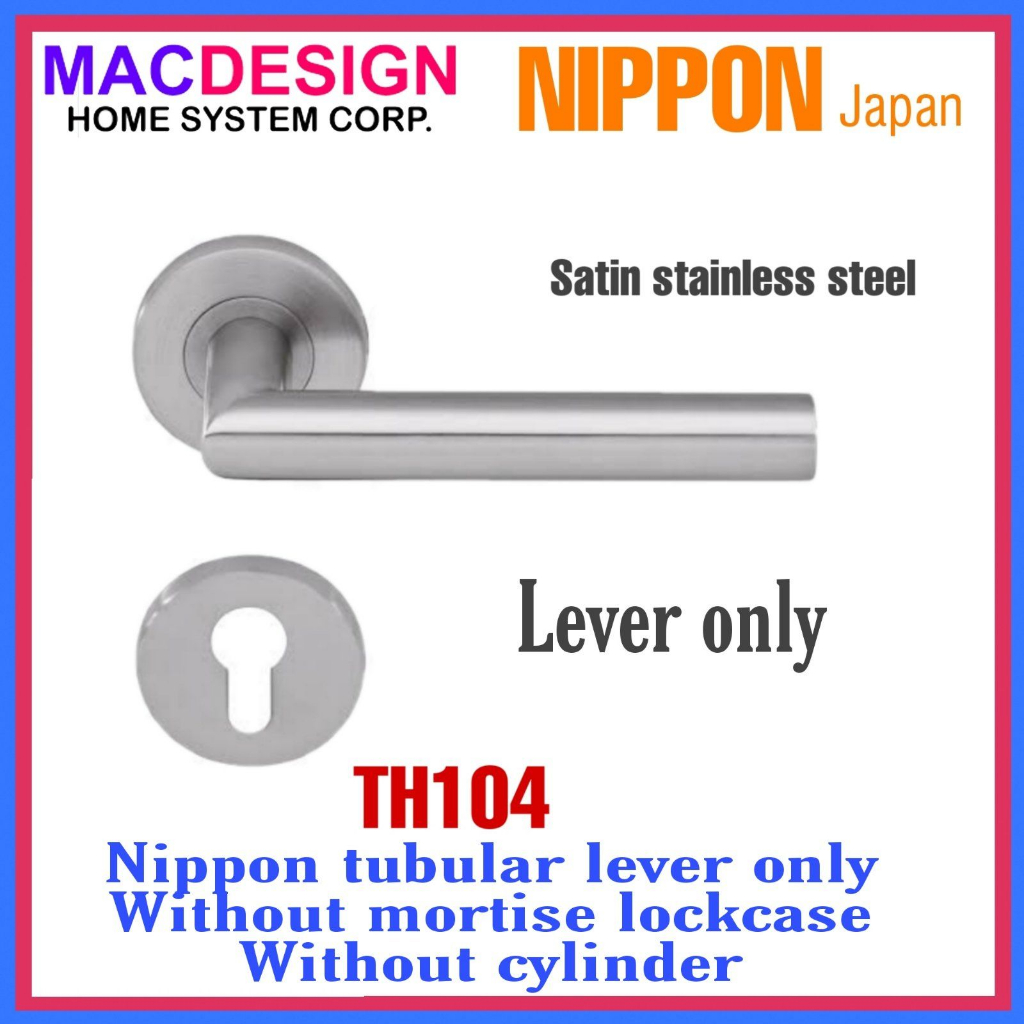 NIPPON TH104 LEVER ONLY WITHOUT MORTISE LOCK WITHOUT CYLINDER SATIN ...