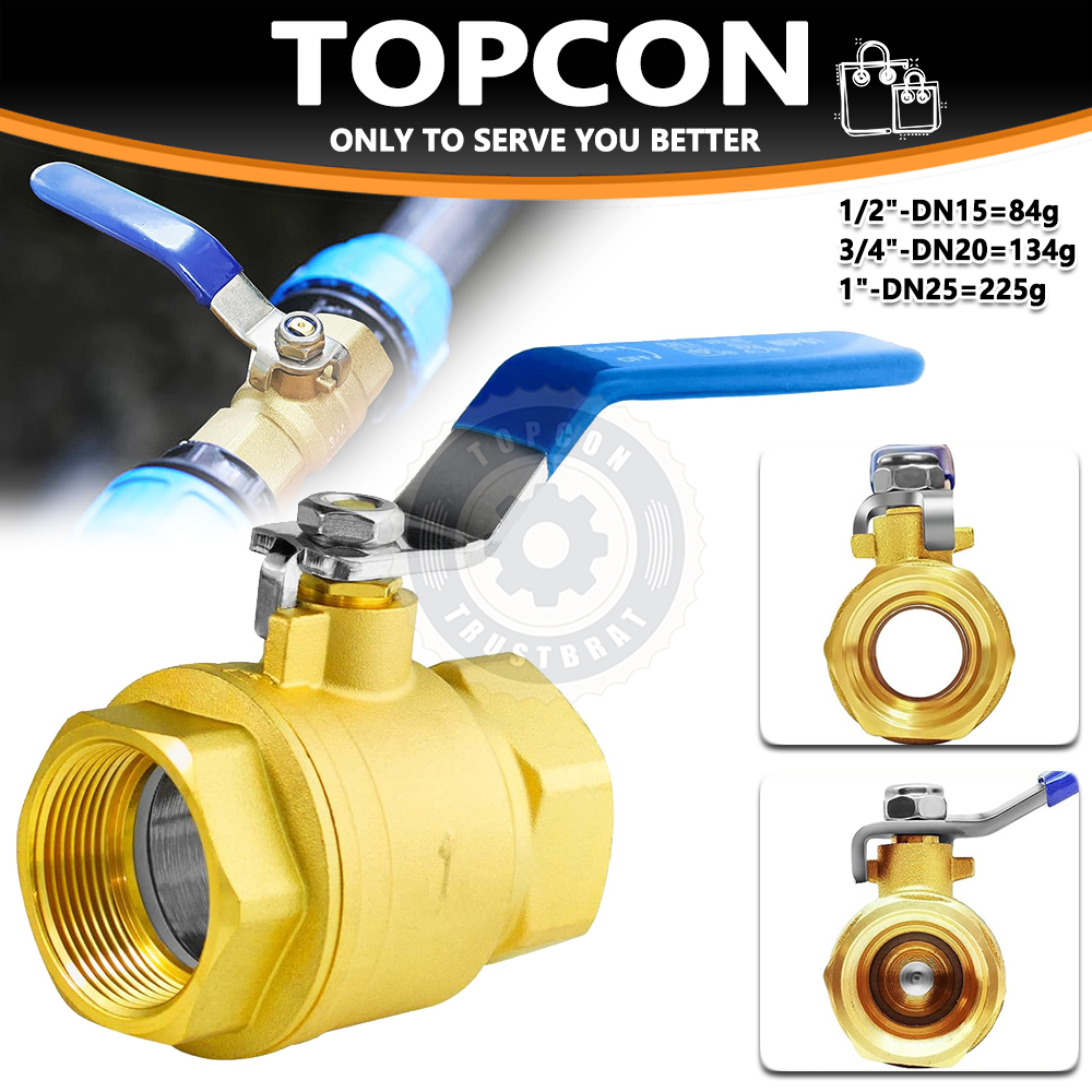 Brass Ball Valve Rotate 90 Degrees Full Switch Fixtures Plumbing All ...