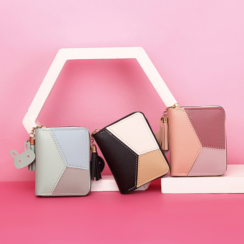 Plaid floral lacquer edge 11 card organ bag large capacity business ...