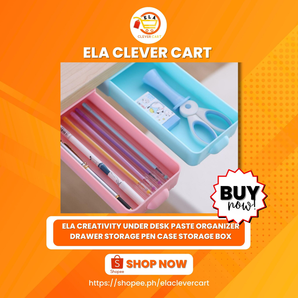 ELA Creativity Under Desk Paste Organizer Drawer Storage Pen Case ...