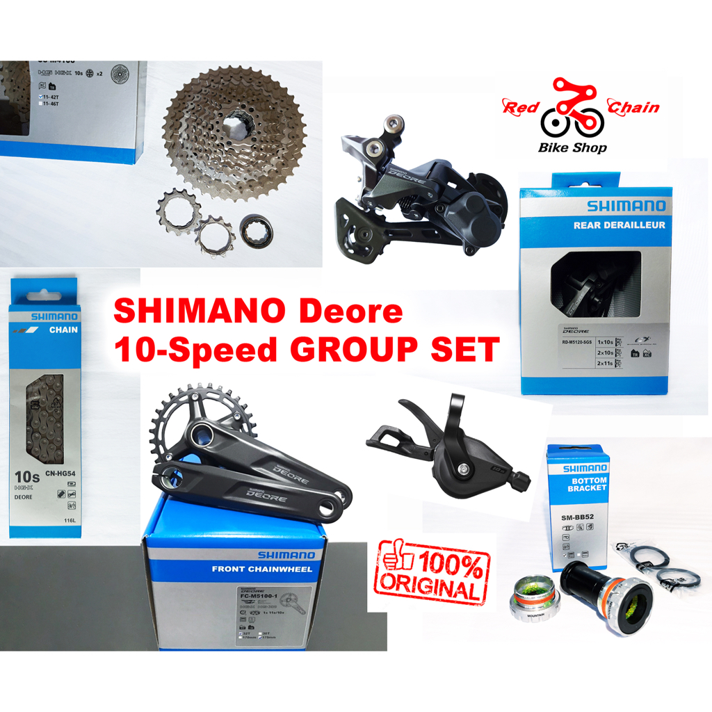 SHIMANO Deore M-4100/M5100 10-Speed MTB GROUP SET w/ Cassette 11-46T or ...