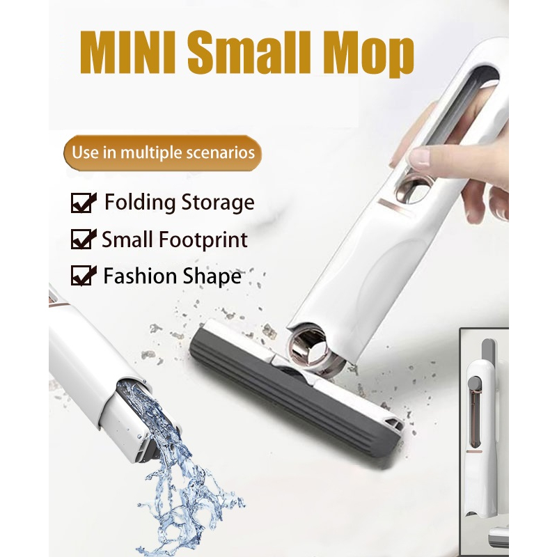 kimh Mini Mop Cleaning Brush With Squeezer Portable Mini Mop Desktop ...