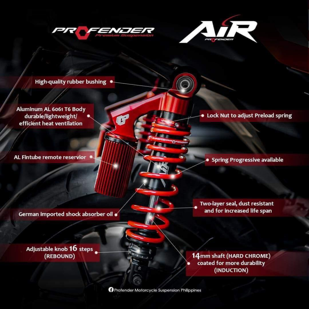 PRO FENDER REAR SHOCK ABSORBER 335MM for NMAX/AEROX/PCX/AVD/XMAX ...