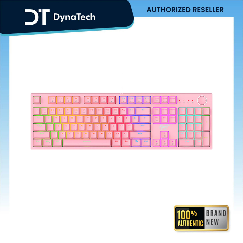 Havit Gamenote HV-KB871L Pink RGB Backlit Mechanical Gaming Keyboard ...