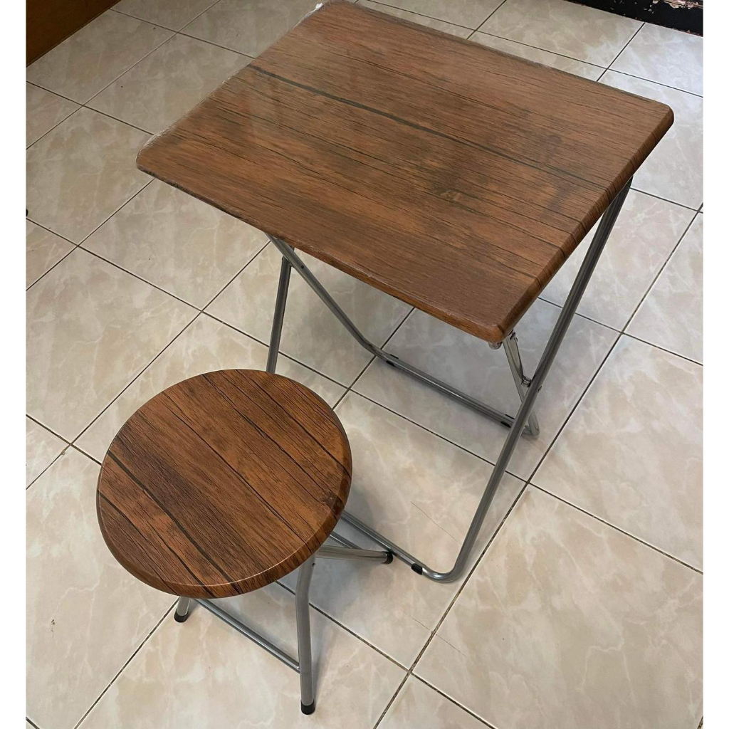 Foldable Table with Non-Backrest Chair Set | Shopee Philippines