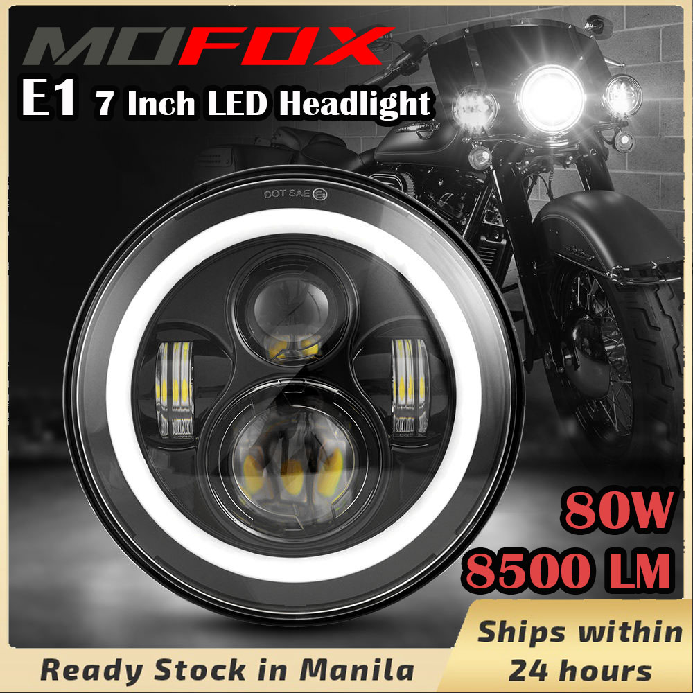 MOFOX E1 7 Inch 80W 8500LM High Low Beam LED Headlight /DRL Headlights ...