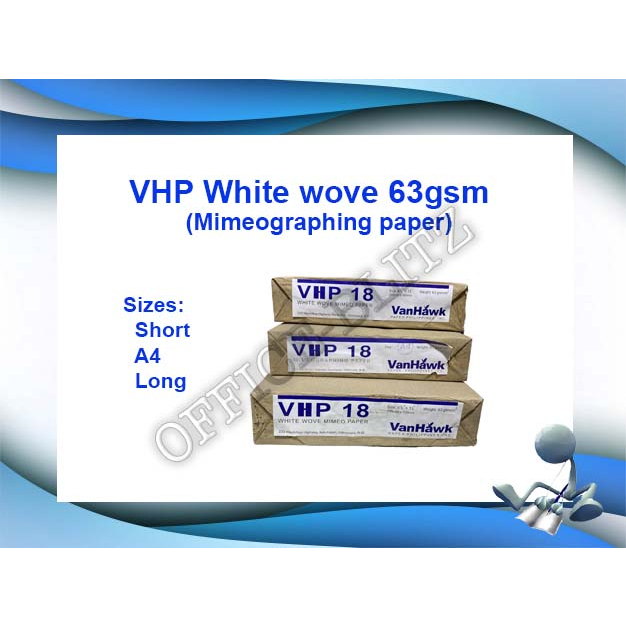 VHP White wove mimeo paper 63gsm | Shopee Philippines