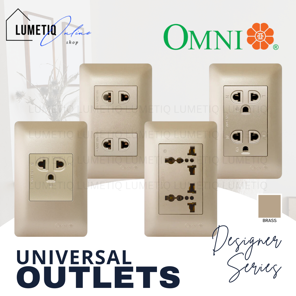 Omni Designer Series Brass Color Universal & International Outlet Set ...