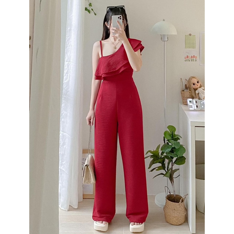 Jumpsuit Overall plain one-sided for women | Shopee Philippines