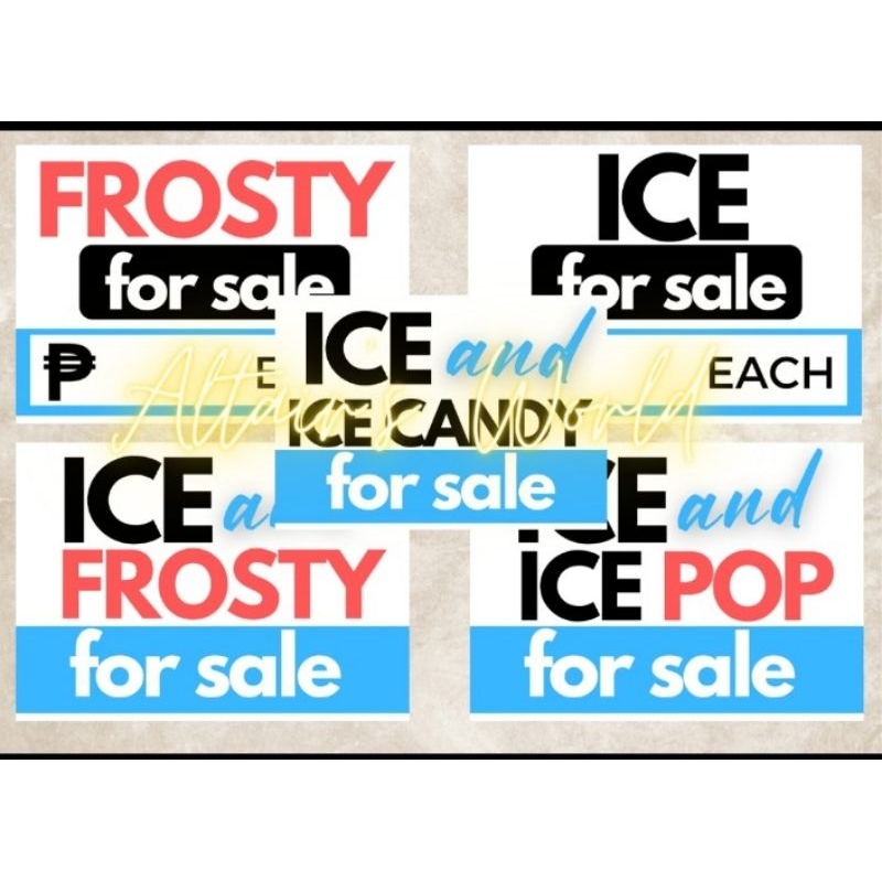Tindahan Sari Sari Store Paninda Signage : Ice Pop for Sale / Frosty ...