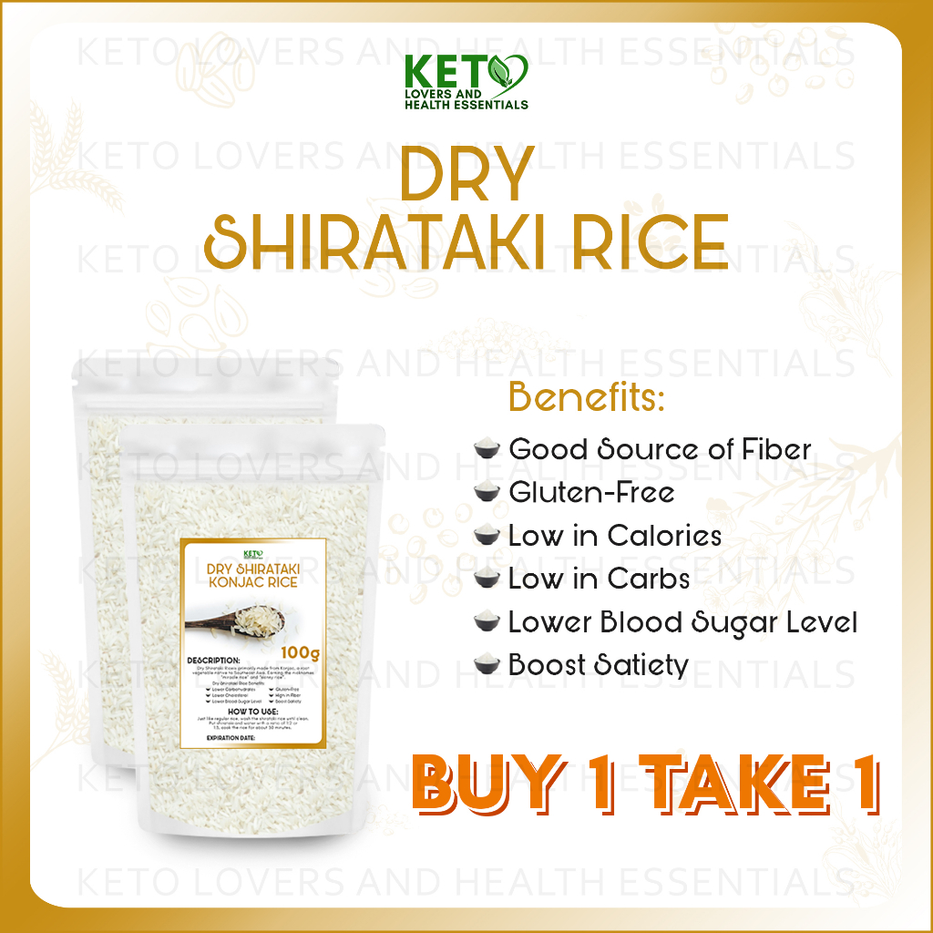 BUY 1 TAKE 1 Dry Shirataki Rice 100g Weight Loss, Keto Diet, Body Detox ...