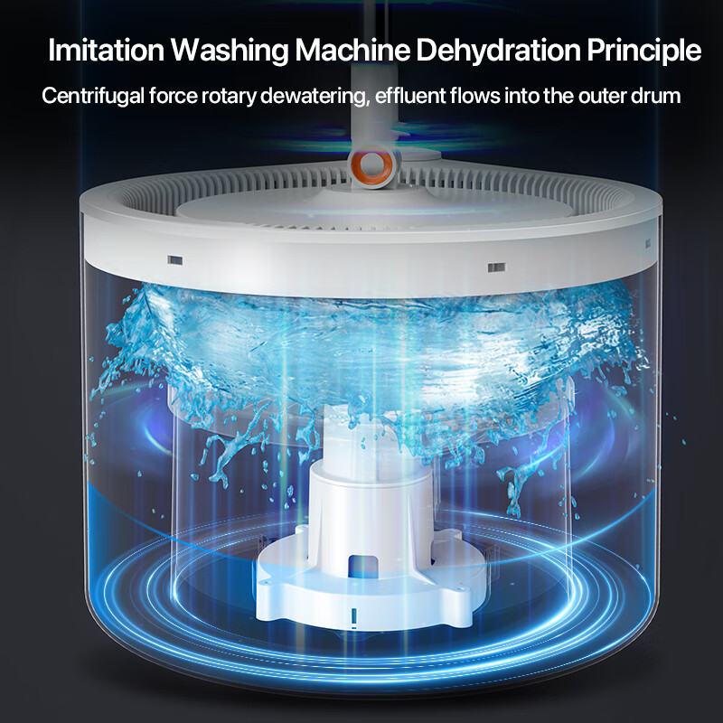 Joybos Self Wash Spin Mop M16 White Spinner Flat 360 Rotating Cleaner With Turbo Flushing Bucket ...