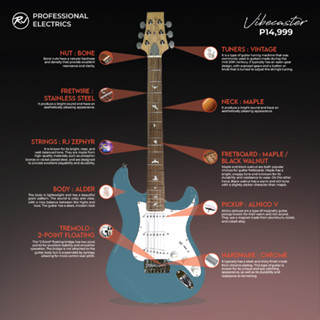 RJ Vibecaster Electric Guitar (Silversky, Stratocaster) | Shopee ...