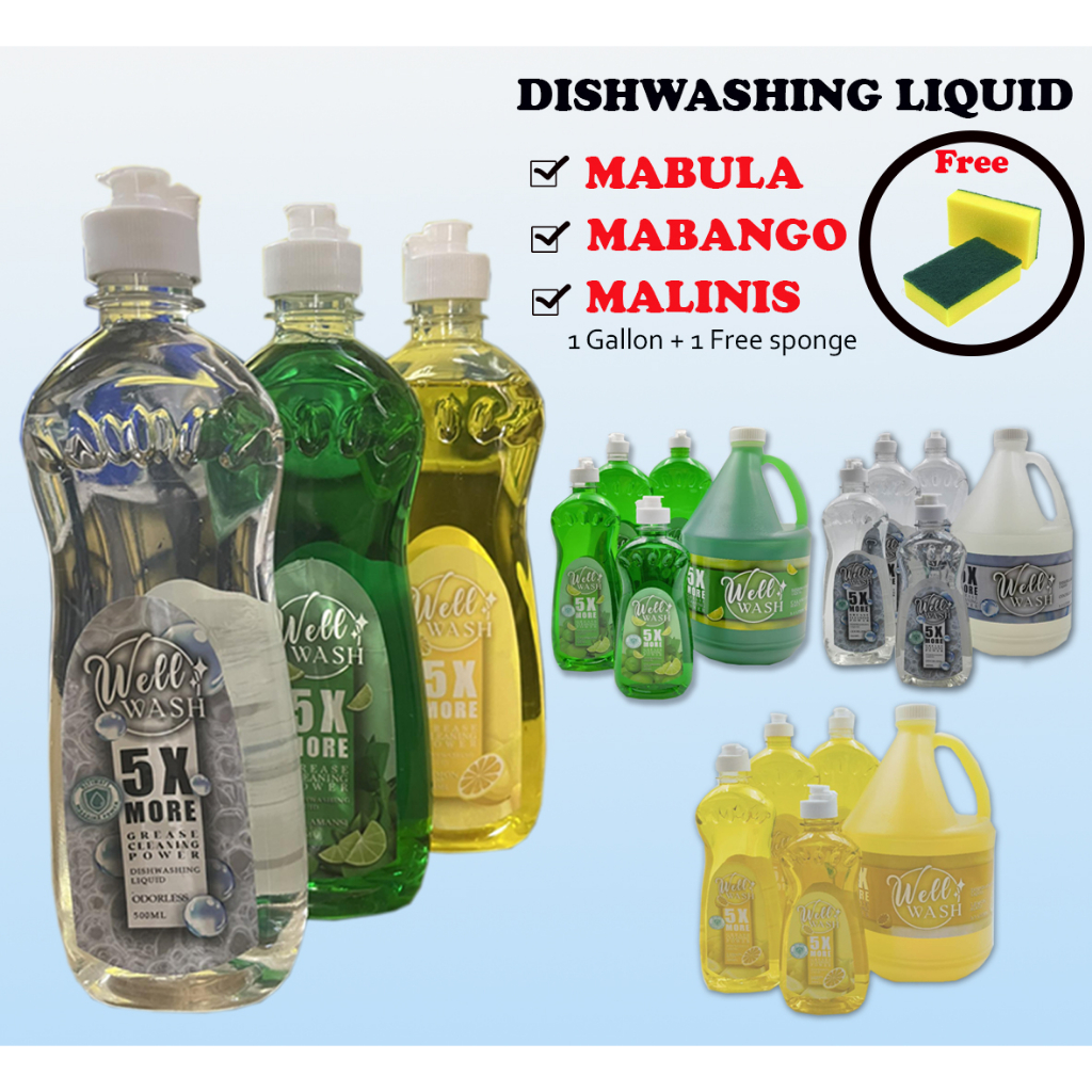380ML | 500ML | 1L WELL WASH DISHWASHING LIQUID KALAMANSI / LEMON ...