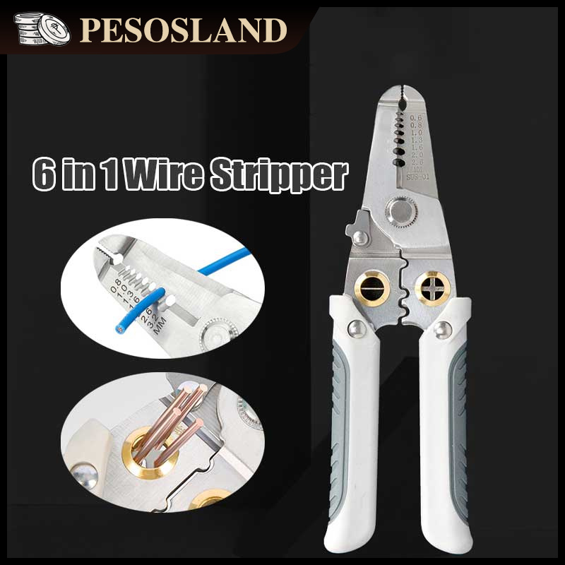 Universal 6 in 1 Wire Stripper Electric Cable Stripping Pliers ...