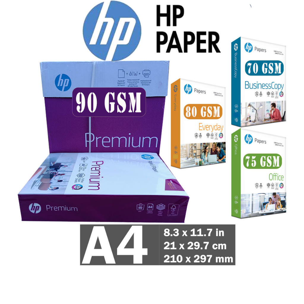 HP Premium Bond Paper , A4 , 90gsm 80gsm 75gsm 70gsm , 1 Ream , 500 ...