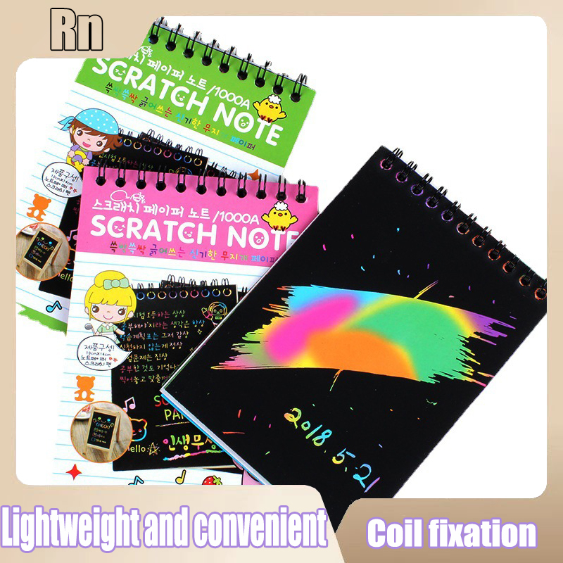 Graffiti Scratch Magic Book Note Black Cardboard Notebook Creative DIY ...