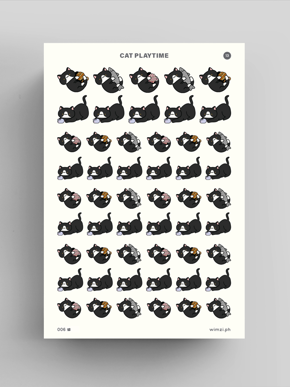 Cat Playtime Stickers for Planners/ Journals/ Bujo/ DIY Scrapbooking ...