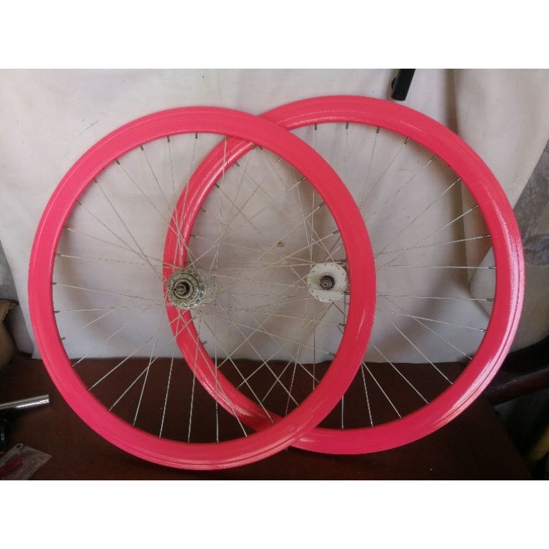 Pink 700c Track / Fixie Wheelset High Flange Hubs | Shopee Philippines