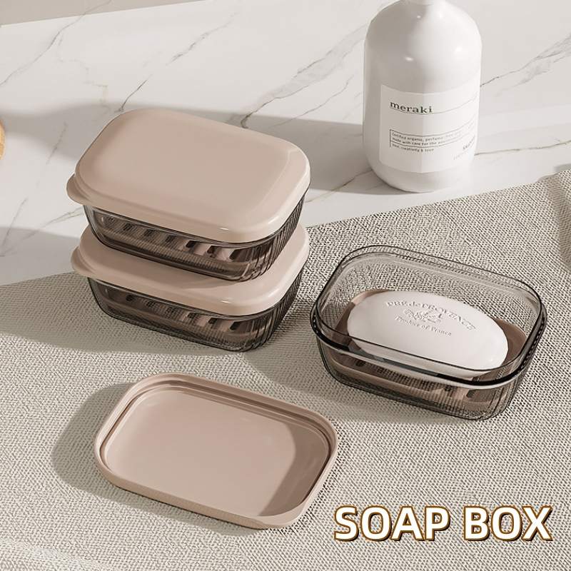 Drain Soap Dish Simple Flip Cover Household Soap Box Toilet Storage Box ...
