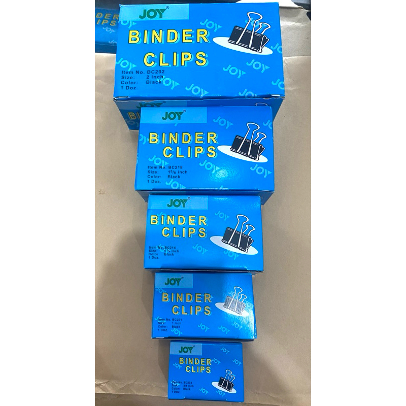 1 Box Binder clip (3/4” , 1”, 1-1/4” 1-5/8” , 2”) 12 pcs per box ...