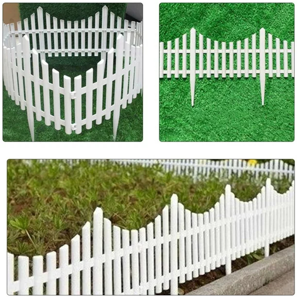 Set of 6pcs White Large Plastic Fence For Garden Decorations 50cm Width ...