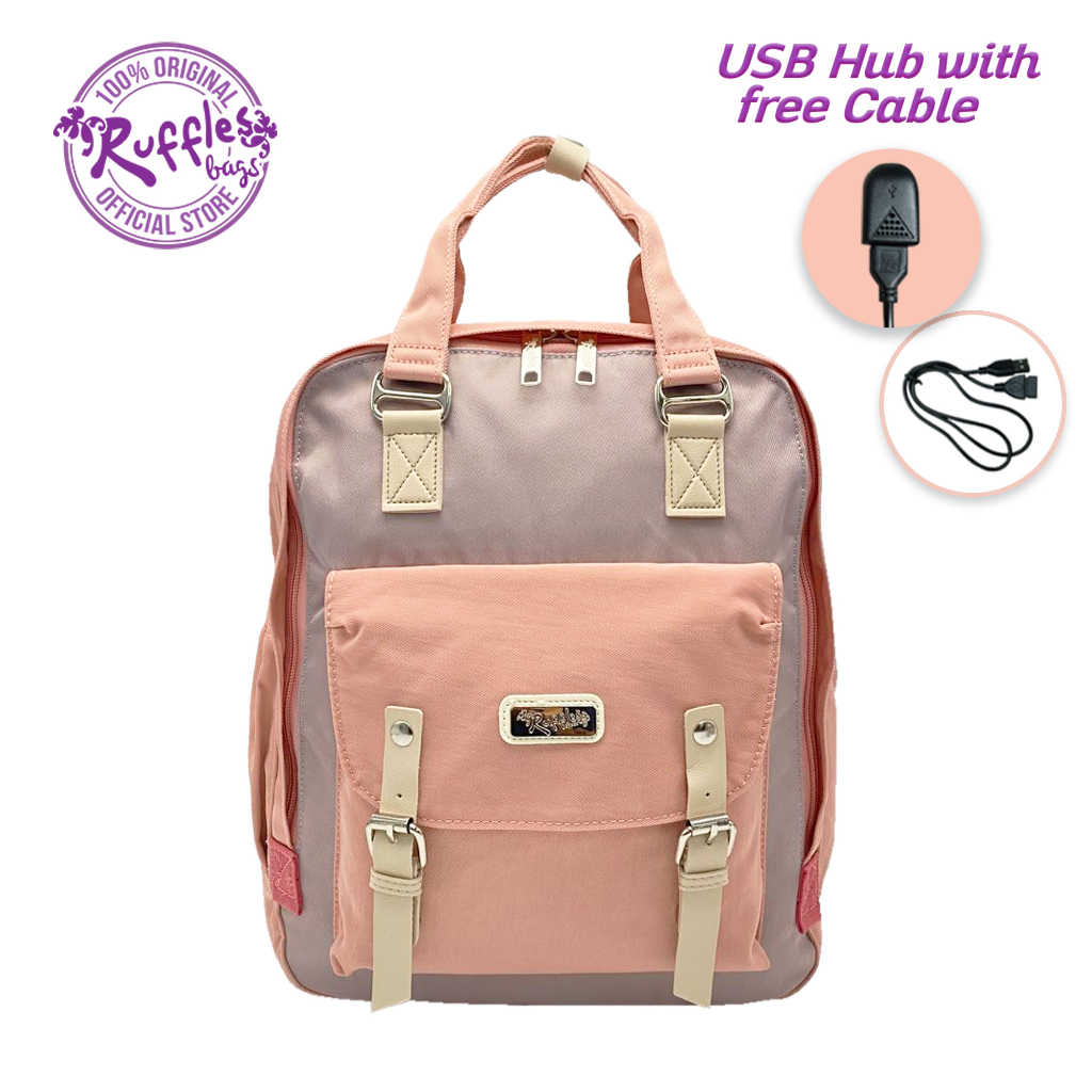 Ruffles Bags Danica Backpack 15" 2 color combination | Shopee Philippines