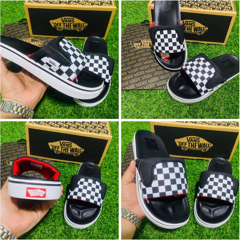 Vans Off the Wall Chekeredboard Slides | Shopee Philippines