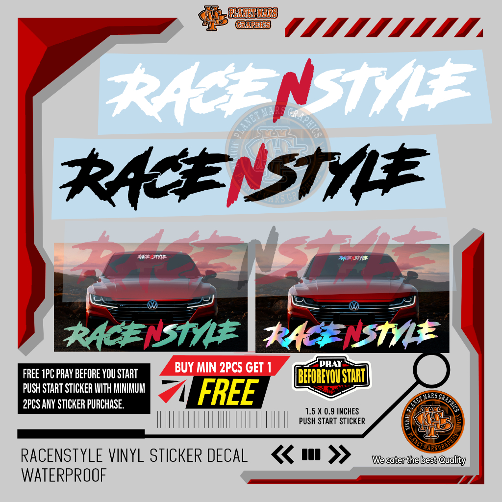 Race N Style waterproof vinyl sticker decal machine cut out for ...