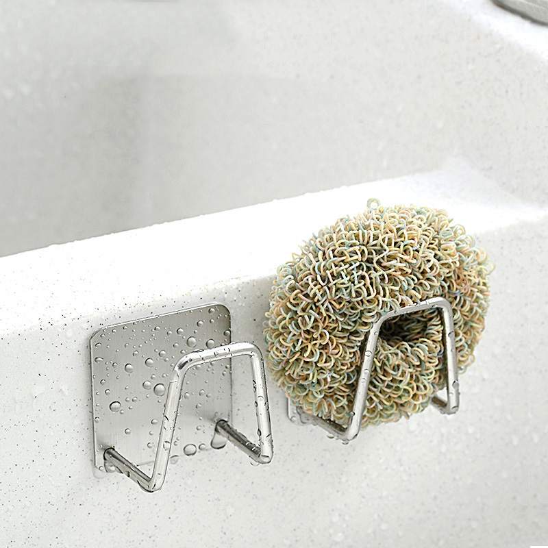 304 stainless steel sponge rack kitchen punch-free pool steel ball rag ...
