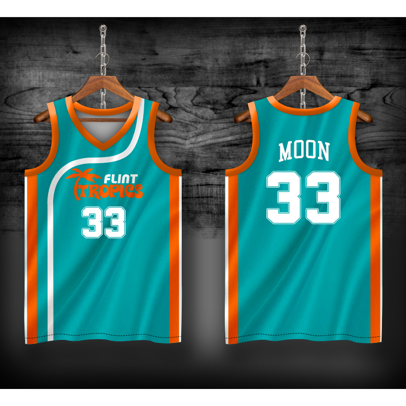 FLINT TROPICS BASKETBALL JERSEY | JACKIE MOON #33 | FULL SUBLIMATION ...