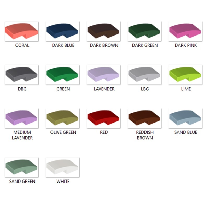 LEGO Part: Slope, Curved 2 x 1 x 2/3 (5 pieces per pack) D100 | Shopee ...