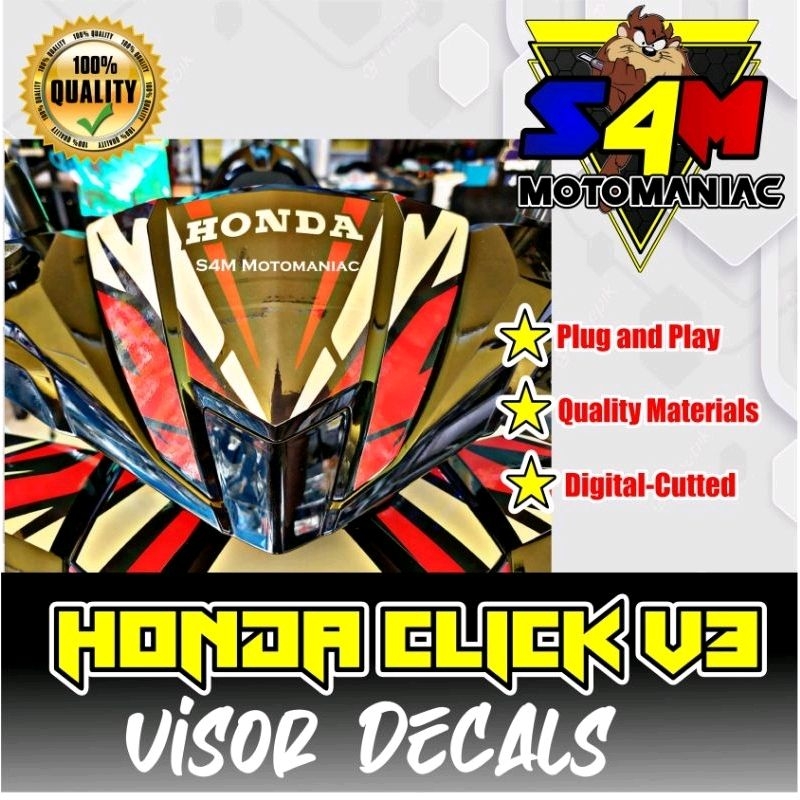 HONDA Click 125 V3 Visor Decals ~Laminated Decals~ | Shopee Philippines
